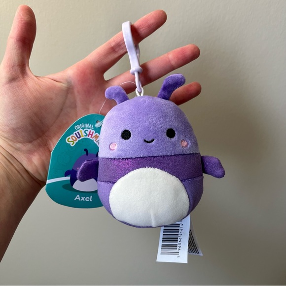 Squishmallows | Other | Nwt Squishmallows Axel Purple Beetle Clip 3 35 ...